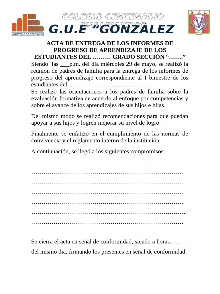 Acta de Entrega de Boletas | PDF