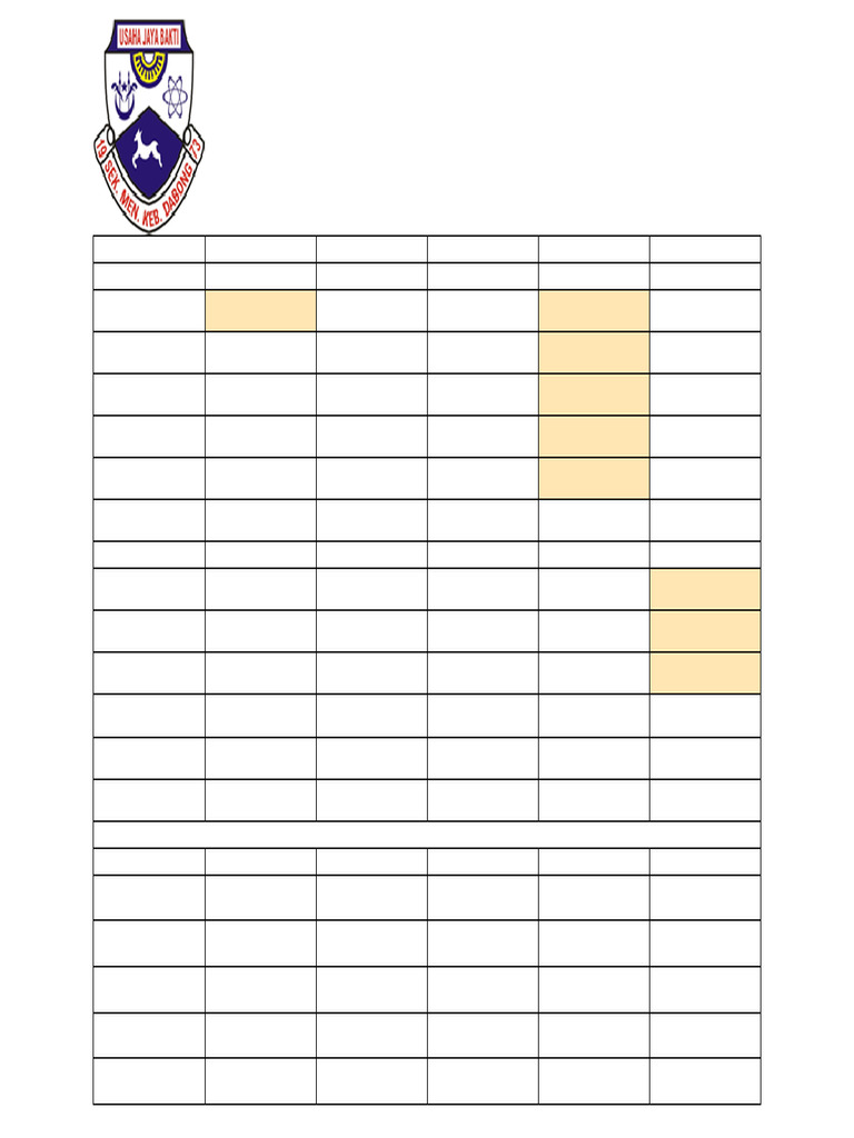 Jadual - Kelas (5s) | PDF