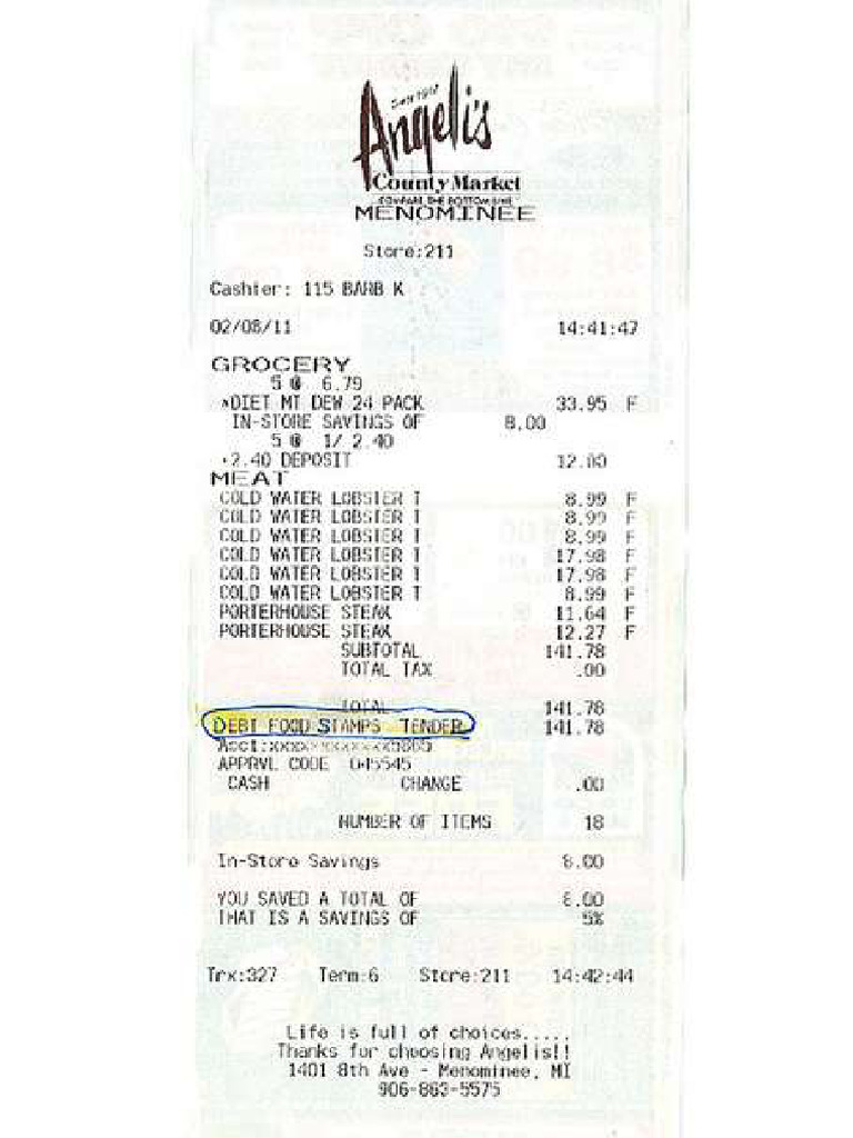 Grocery Receipt Found in The Parking Lot in | PDF