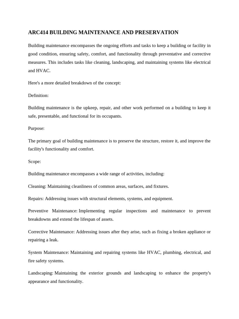 ARC414 Building Maintenance NOTE | PDF | Deep Foundation | Concrete