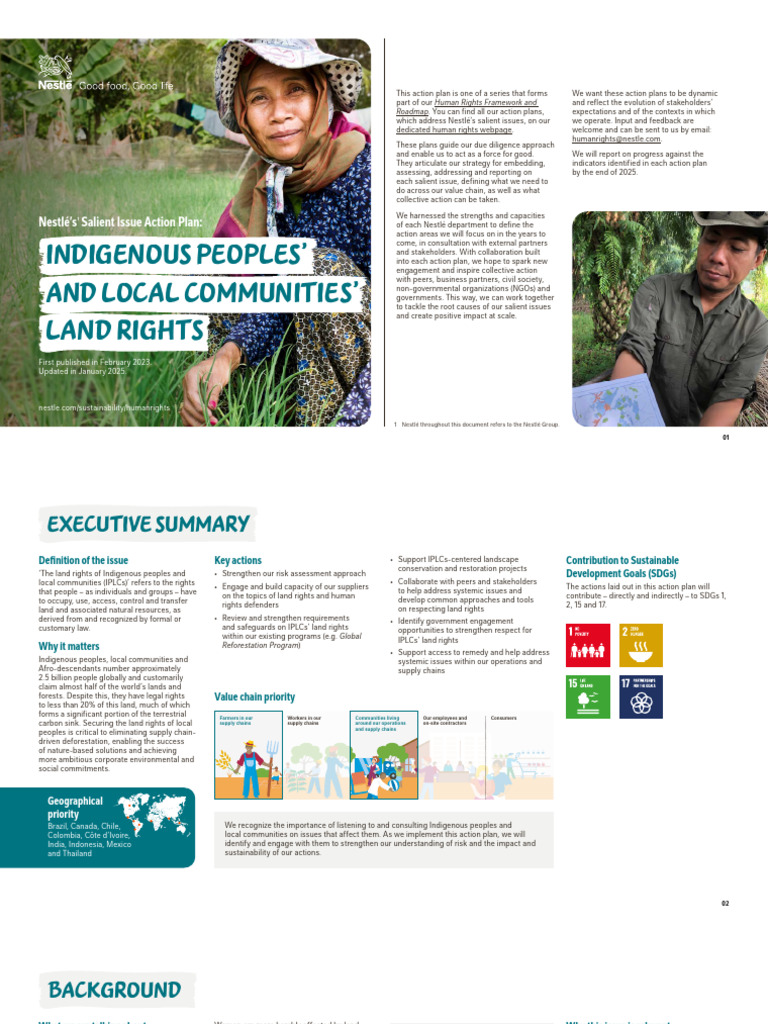Nestle Salient Issues Action Plan Land Rights | PDF | Supply Chain ...
