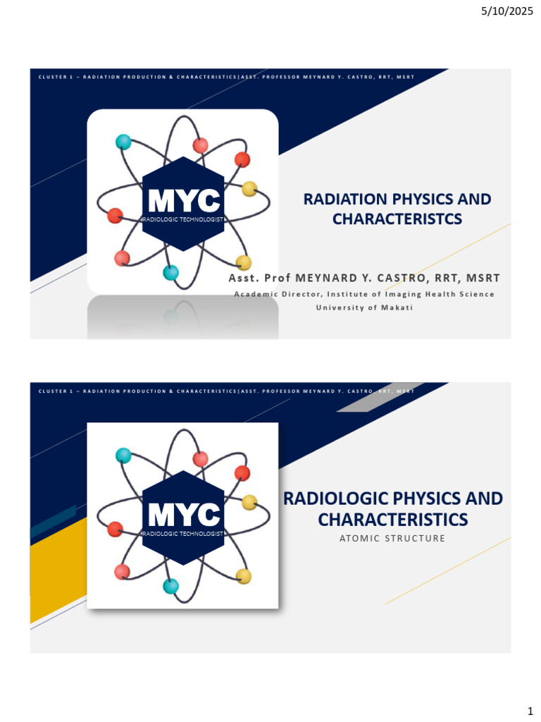 Radiation Physics Overview for Technologists | PDF | Radioactive Decay ...
