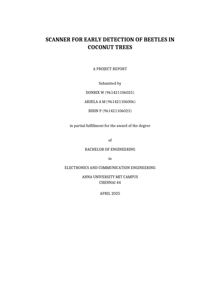 Beetle Detection Project Report Anna University | PDF