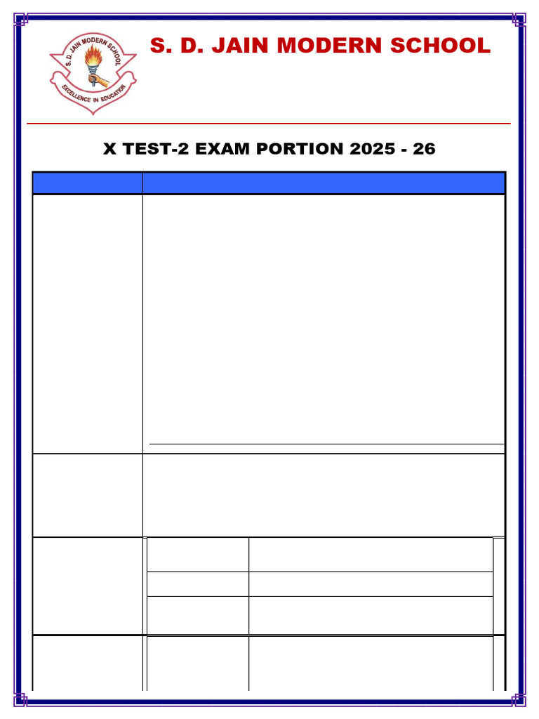 Portion Test-2 X Final-4 | PDF