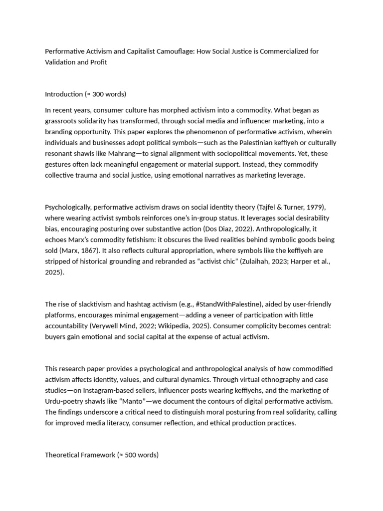 Performative Activism and Capitalist Camouflage | PDF | Activism ...