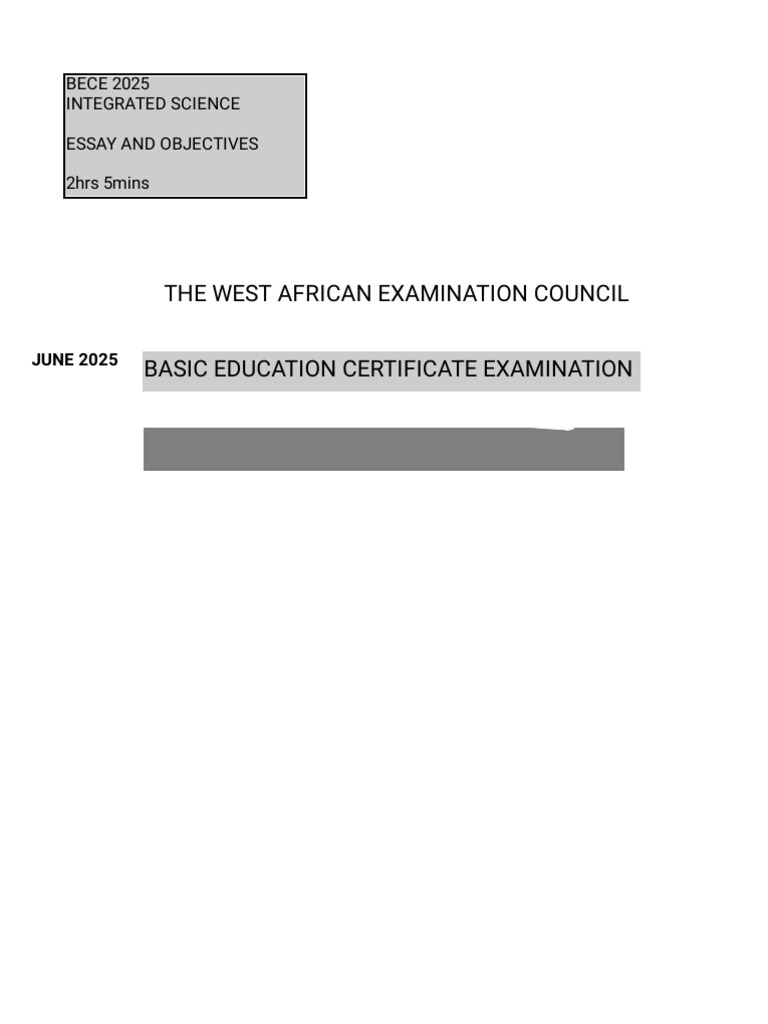 Bece 2025 Integrated Science | PDF | Nitrogen | Oxide