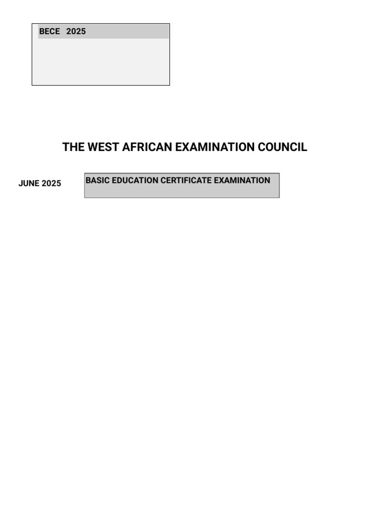 BECE 2025 Creative Arts Mock Exam | PDF | Drawing | Dances