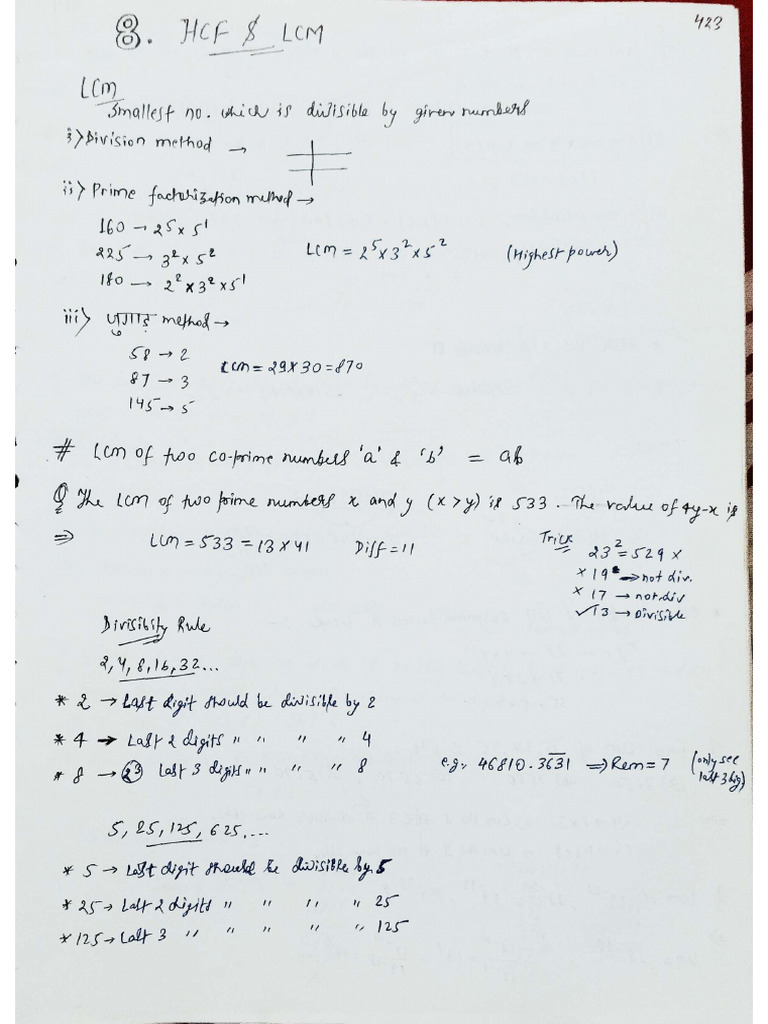 HCF LCM Notes Magna | PDF