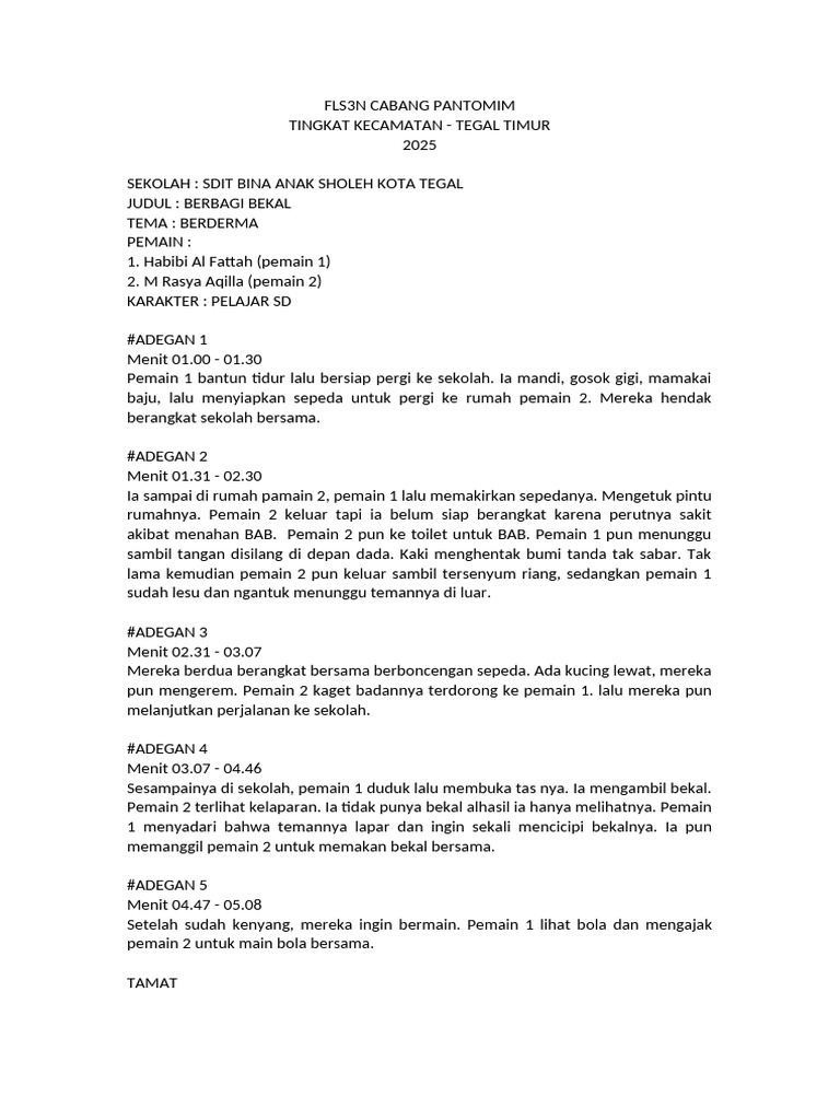 Naskah Pantomim 2025 | PDF