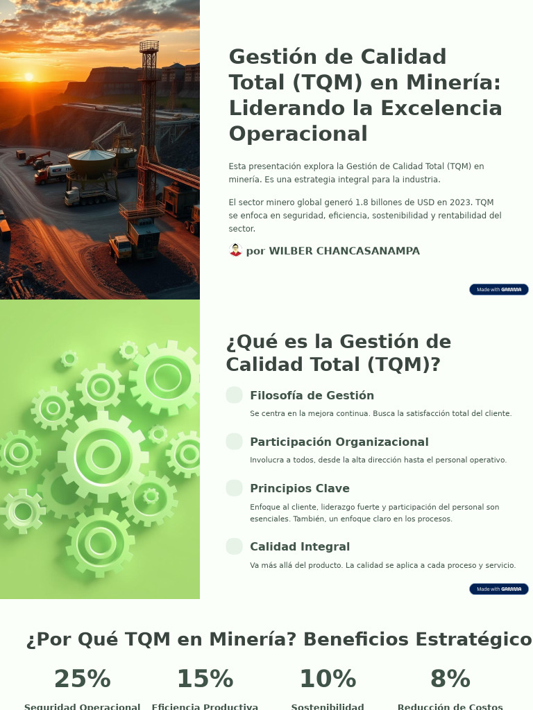 Gestion de Calidad Total TQM en Mineria Liderando La Excelencia ...