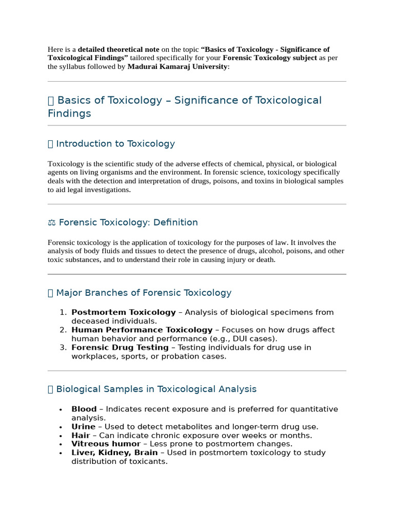 Forensic Toxicology | PDF | Toxicology | Poison
