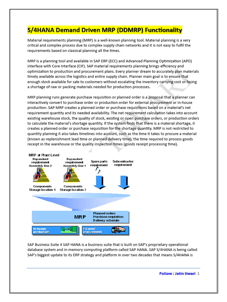 S4HANA Demand Driven MRP DDMRP Functionality | PDF | Computing | Business