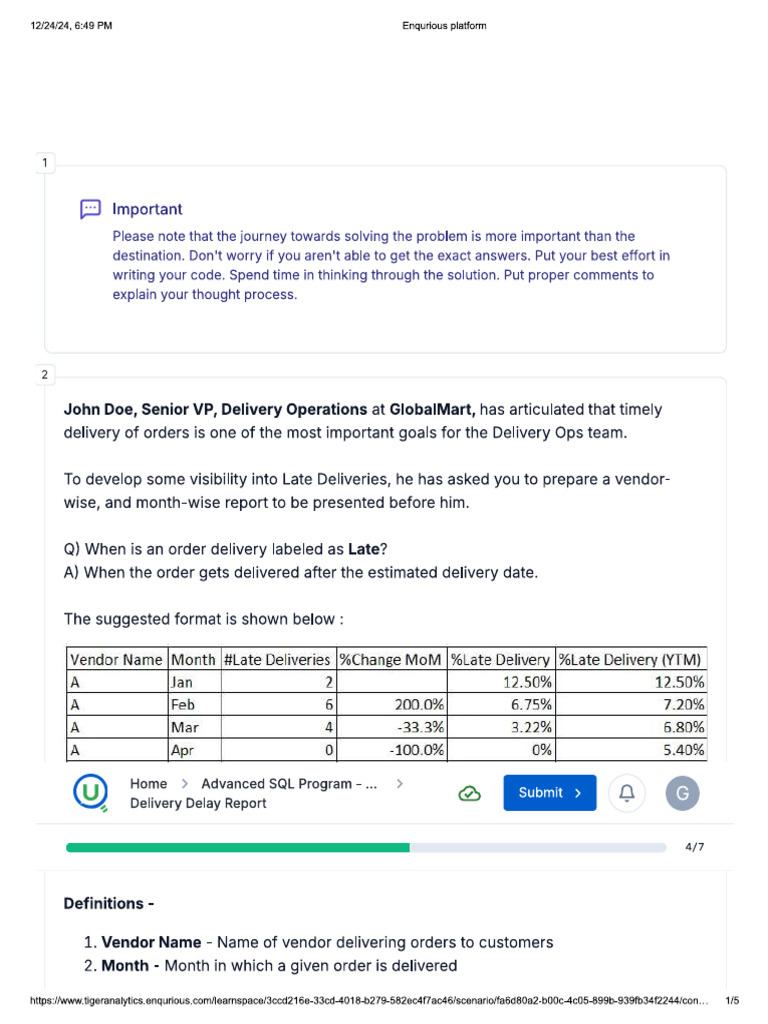 Delivery Delay Report | PDF
