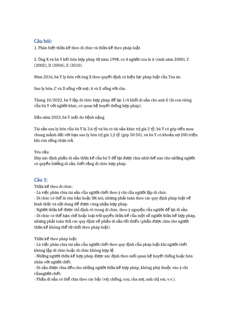 Phan Biet Thua Ke With Question | PDF