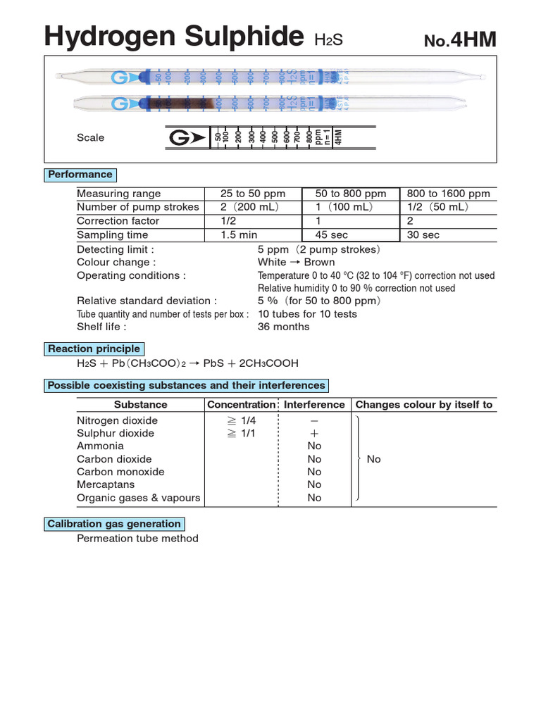 Hydrogen Sulphide Detection Guide | PDF