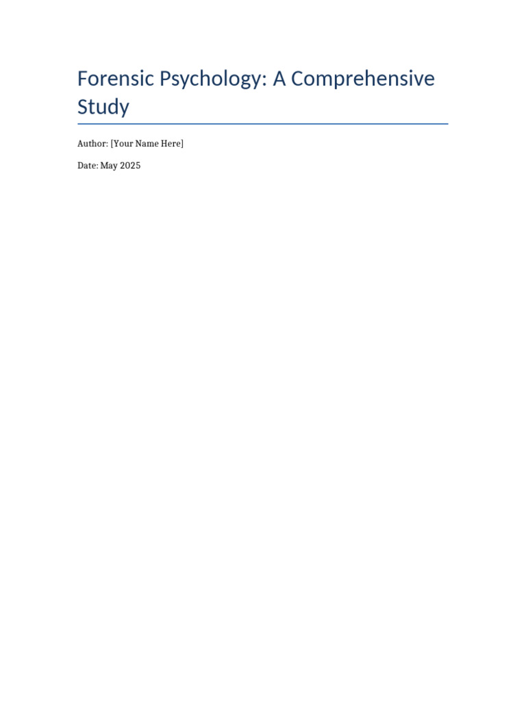 Forensic Psychology Research Paper Draft | PDF