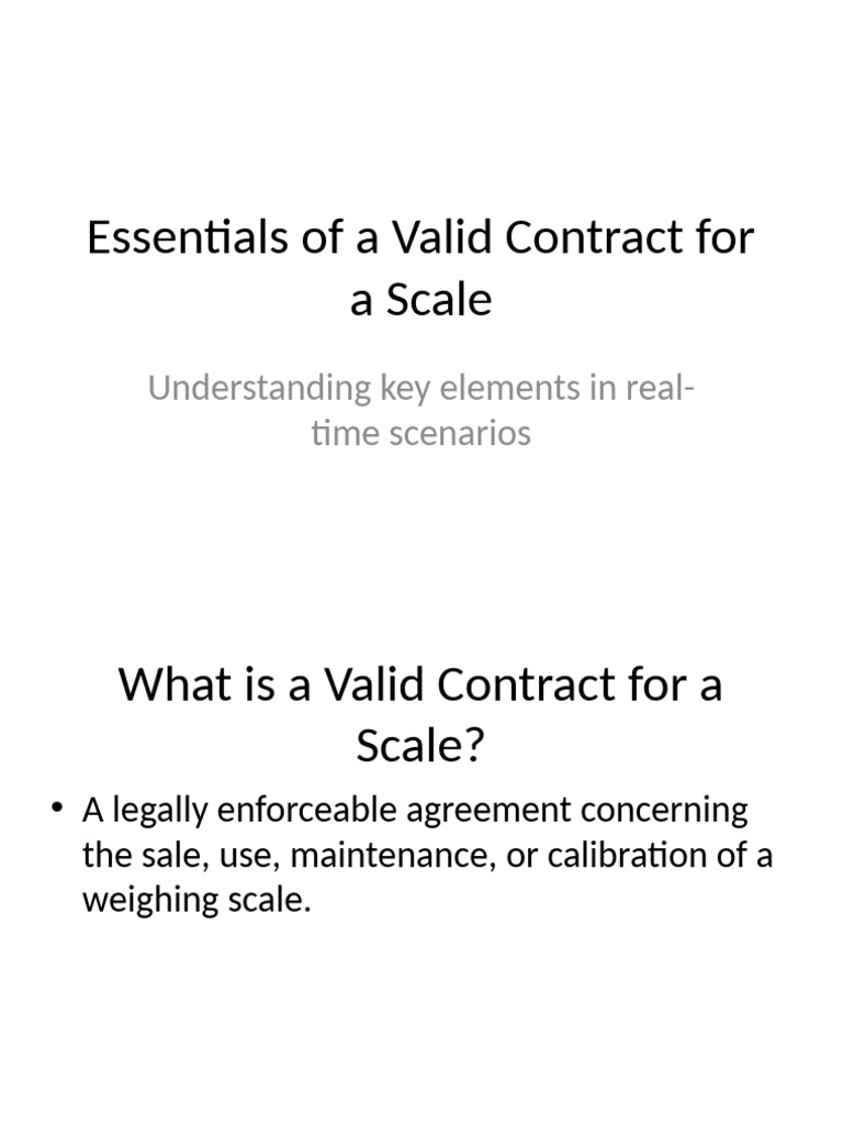 Valid Contract For A Scale | PDF