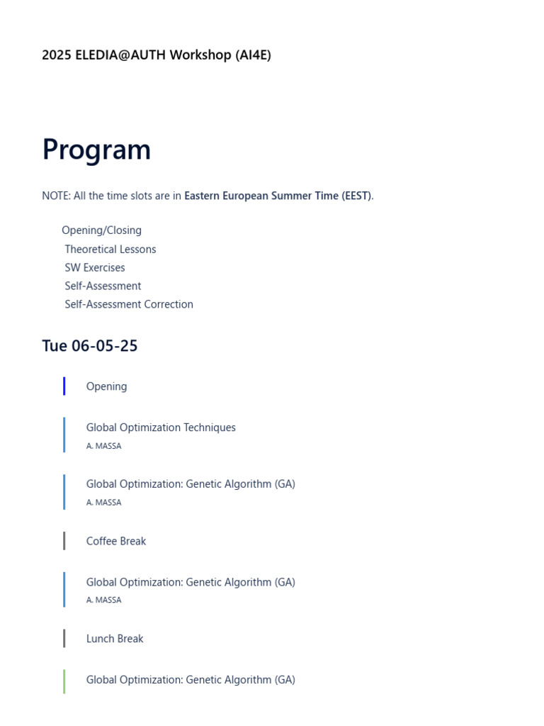 Program - 2025 Eledia@Auth Workshop (Ai4e) | PDF