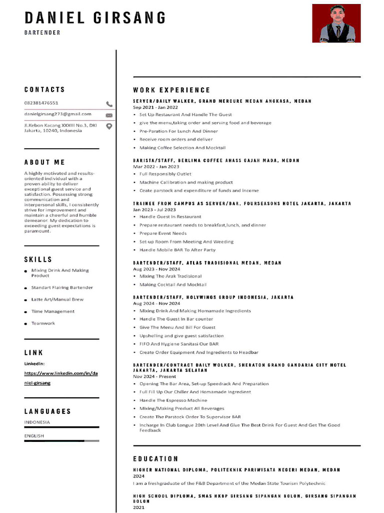 CV - Daniel Girsang | PDF