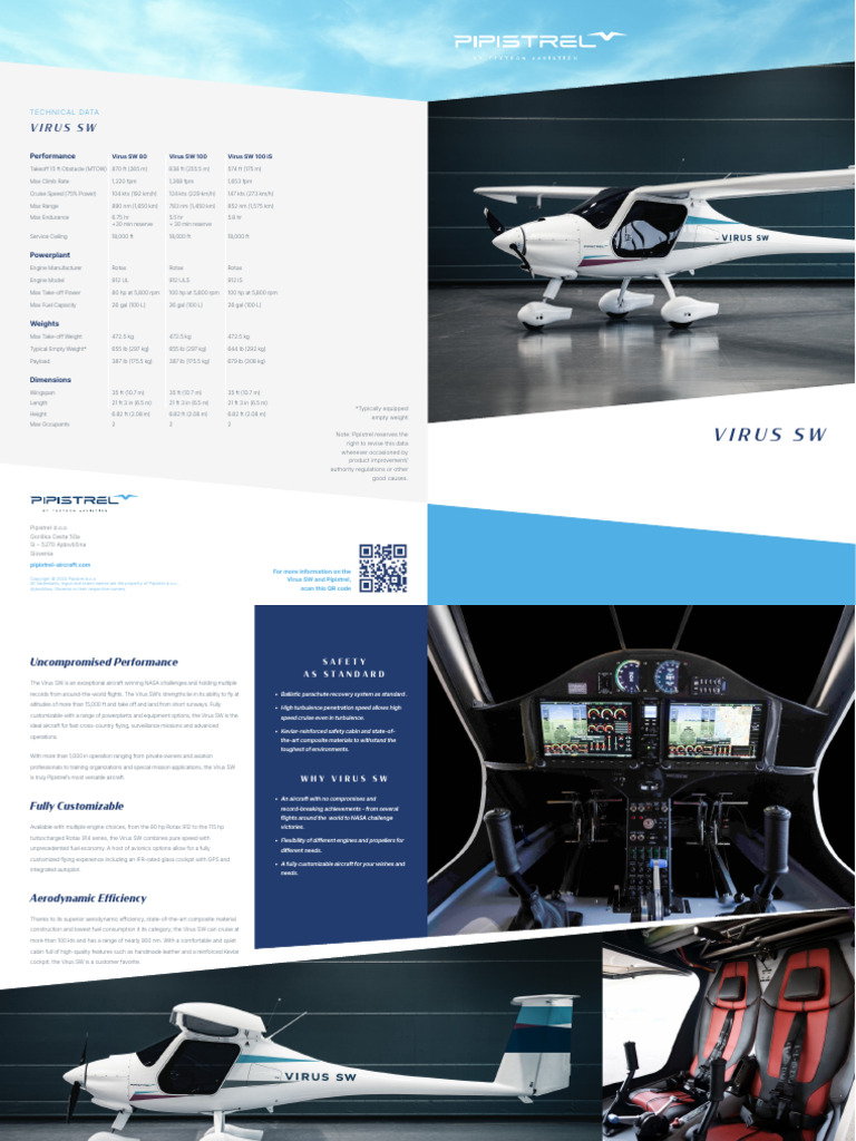 Virus SW Aircraft Specifications & Features | PDF | Aviation | Aircraft
