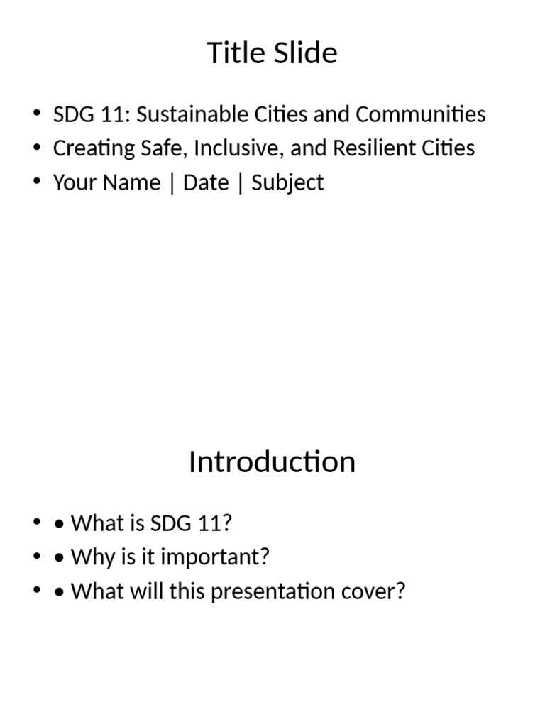 SDG 11: Building Sustainable Cities | PDF