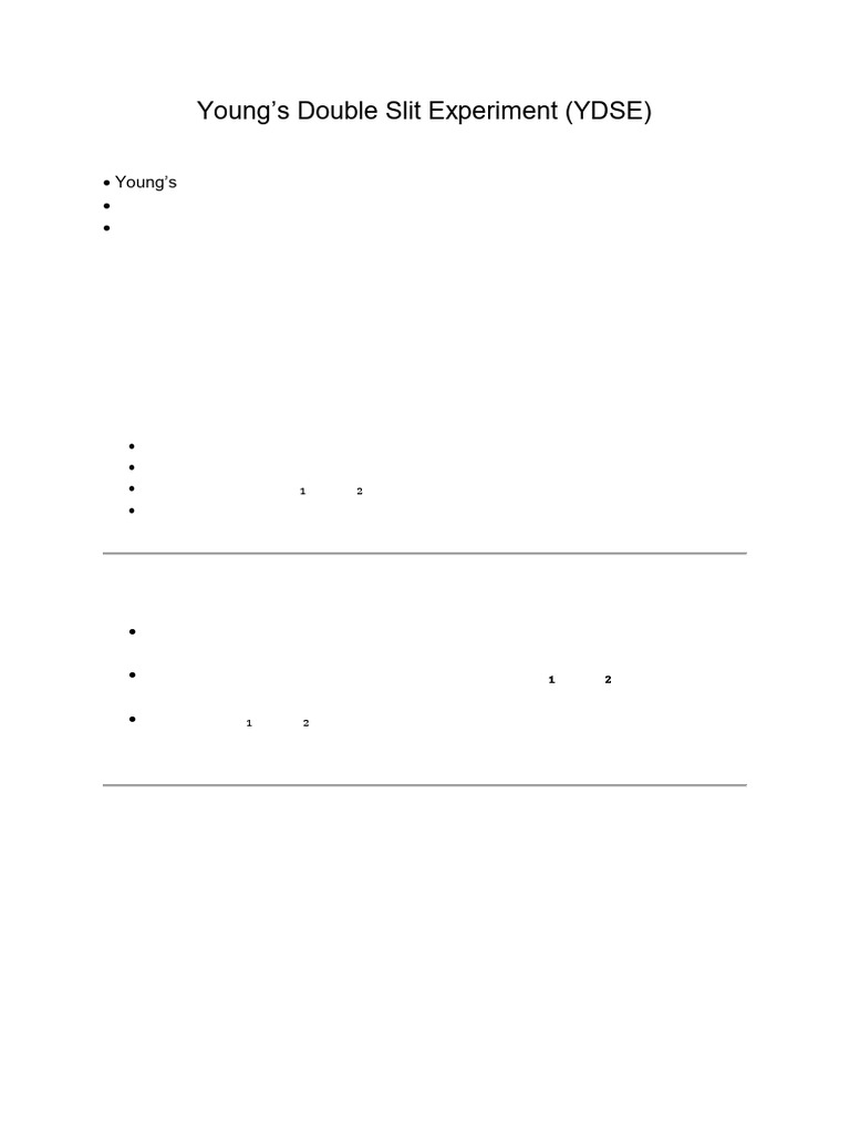 Young's Double Slit Experiment | PDF