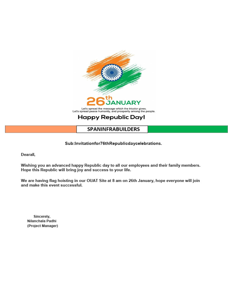 Republic Day Invitation 2025 | PDF