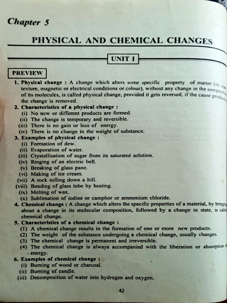 Physical and Chemical Changes | PDF