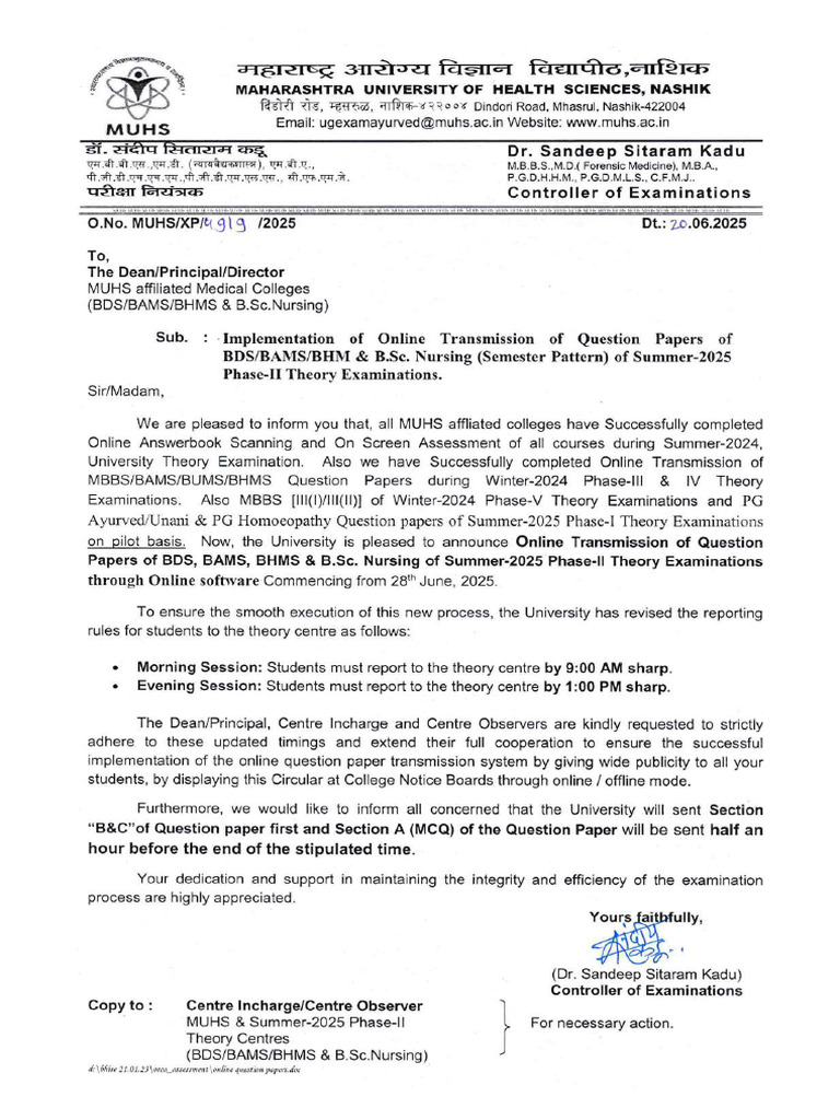 4919 MUHS Nashik. | PDF