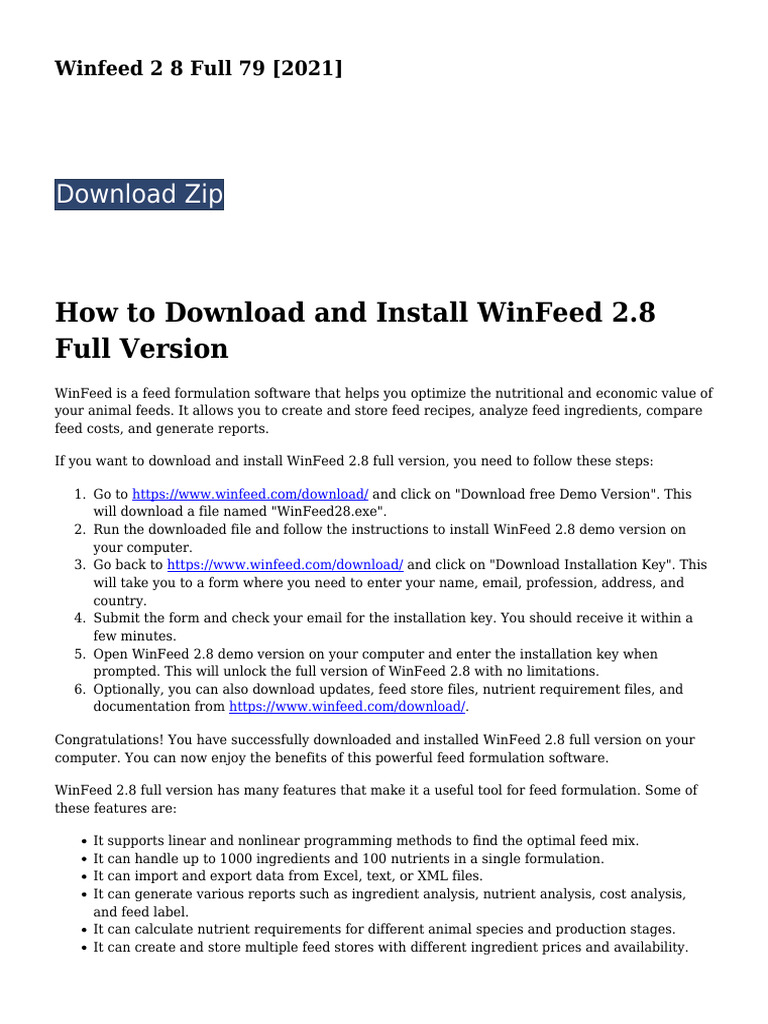 Winfeed 2 8 Full 79 2021 | PDF | Computing