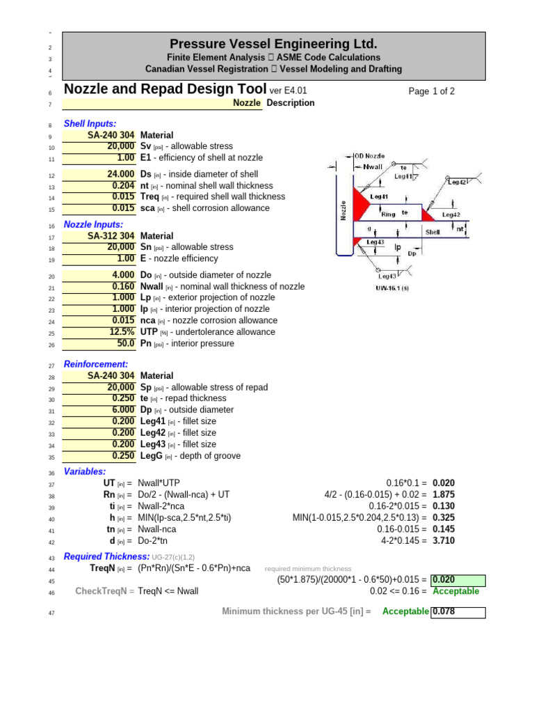 Nozzle Repad Design Tool | PDF | Continuum Mechanics | Industrial Processes