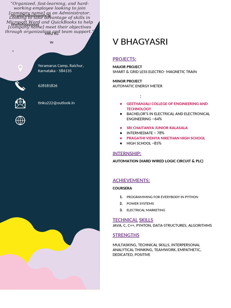 Resume Rai Micro Intern | PDF | Electrical Engineering