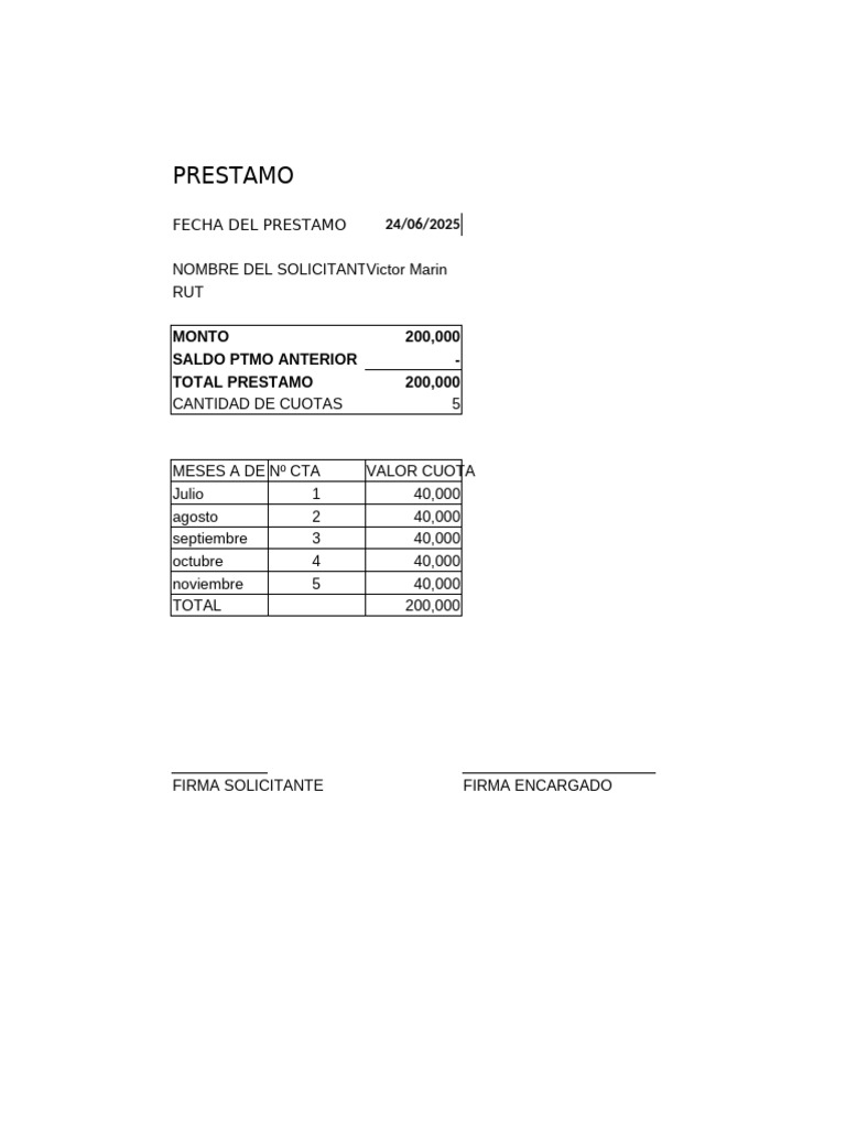 Prestamo Victor Marin | PDF