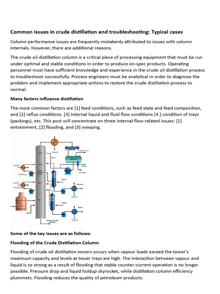 Distillation Issues and Troubleshooting | PDF | Distillation | Chemical ...