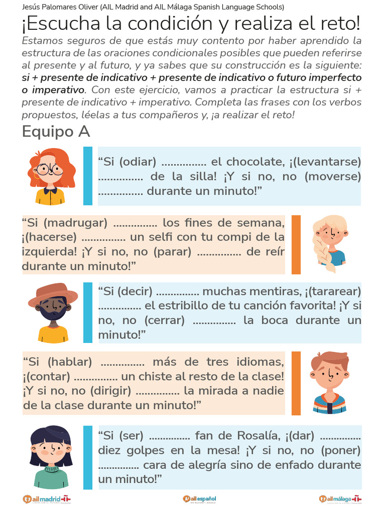 Oraciones Condicionales Presente-Imperativo - Ail MAdrid | PDF