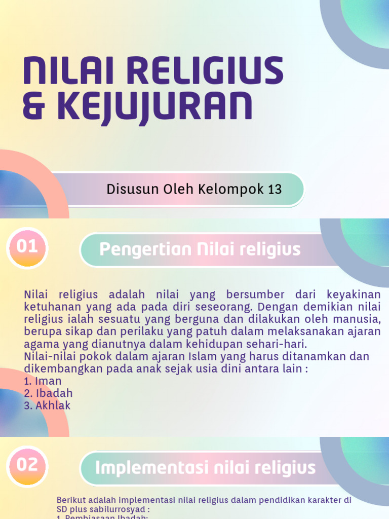 Pendidikan Karakter: Nilai Religius dan Kejujuran | PDF
