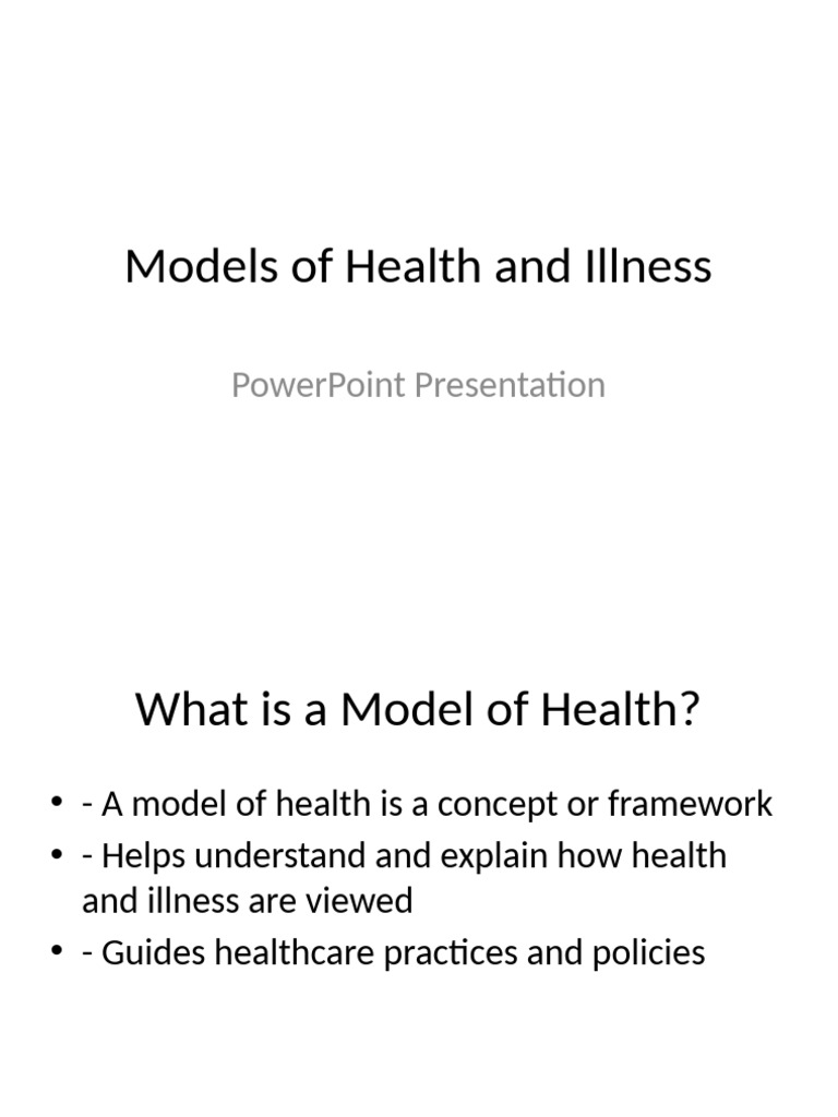Health and Healing Models Explained | PDF