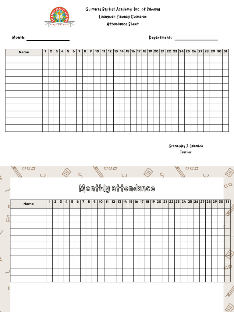 Attendance Sheet | PDF