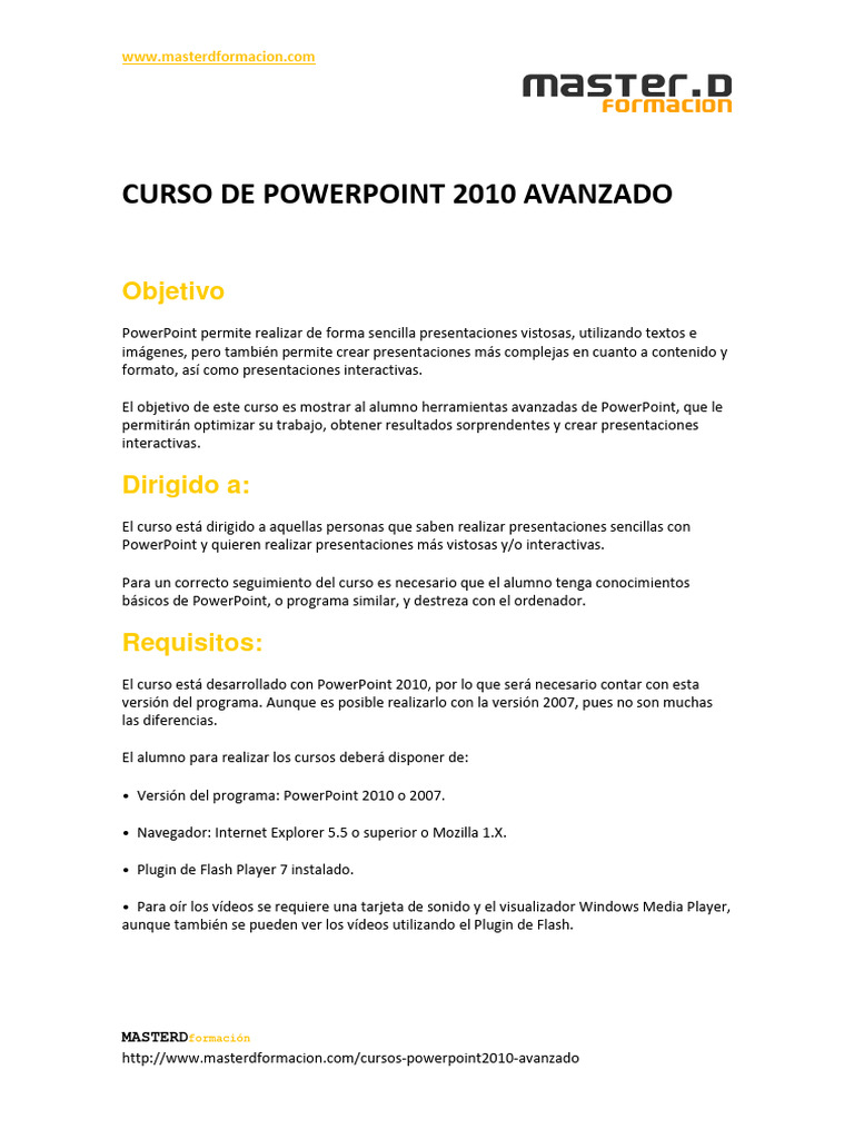 Curso Powerpoint 2010 Avanzado | PDF | Microsoft PowerPoint | Dibujo
