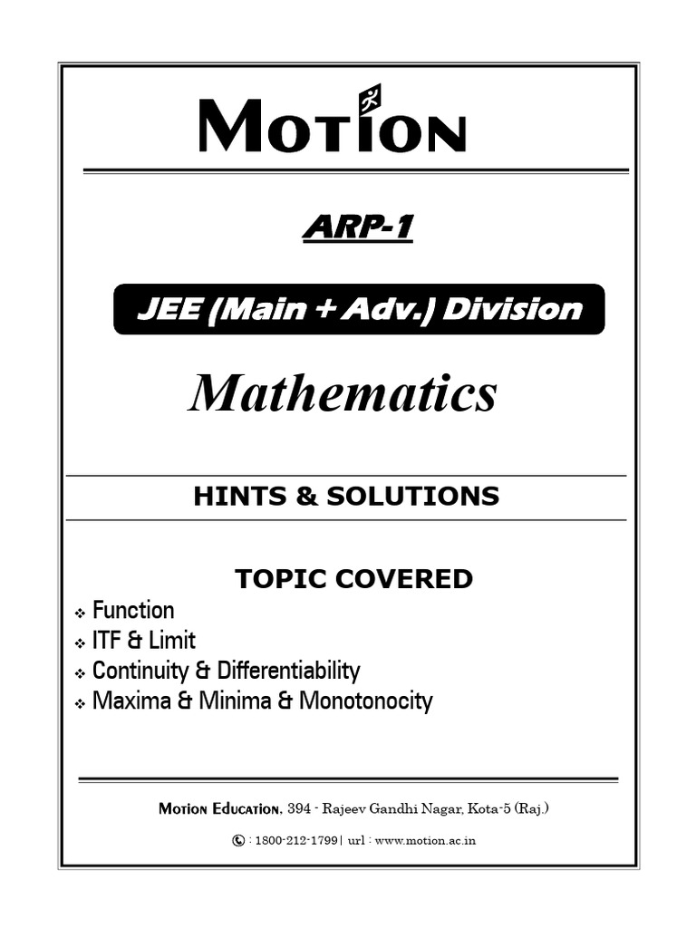 JEE Math Solutions: Functions & Limits | PDF