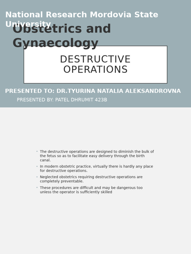 Obstetrics Operations | PDF | Childbirth | Hand