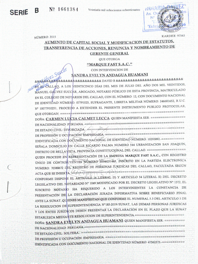 Testimonio Marque Fast Sac | PDF