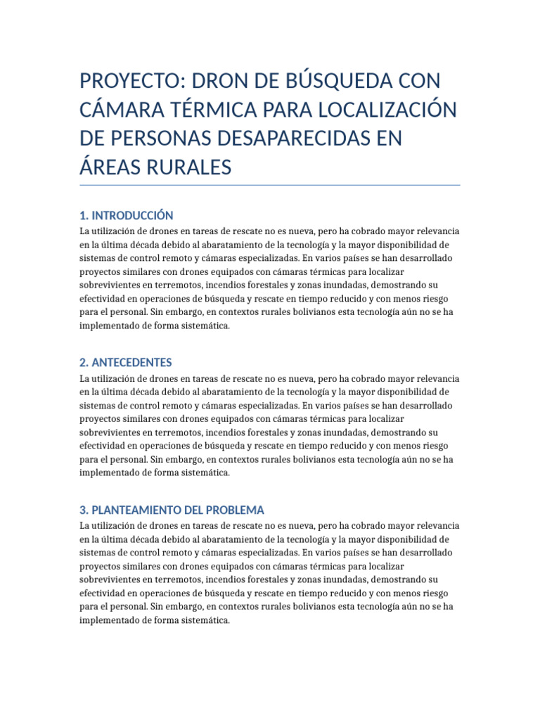 Informe de Proyecto Dron | PDF | Vehículo aéreo no tripulado | Termografía