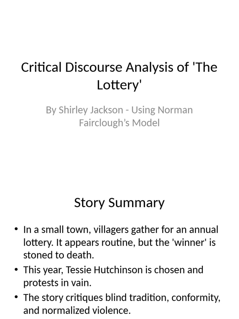 Analyzing Tradition in 'The Lottery' | PDF