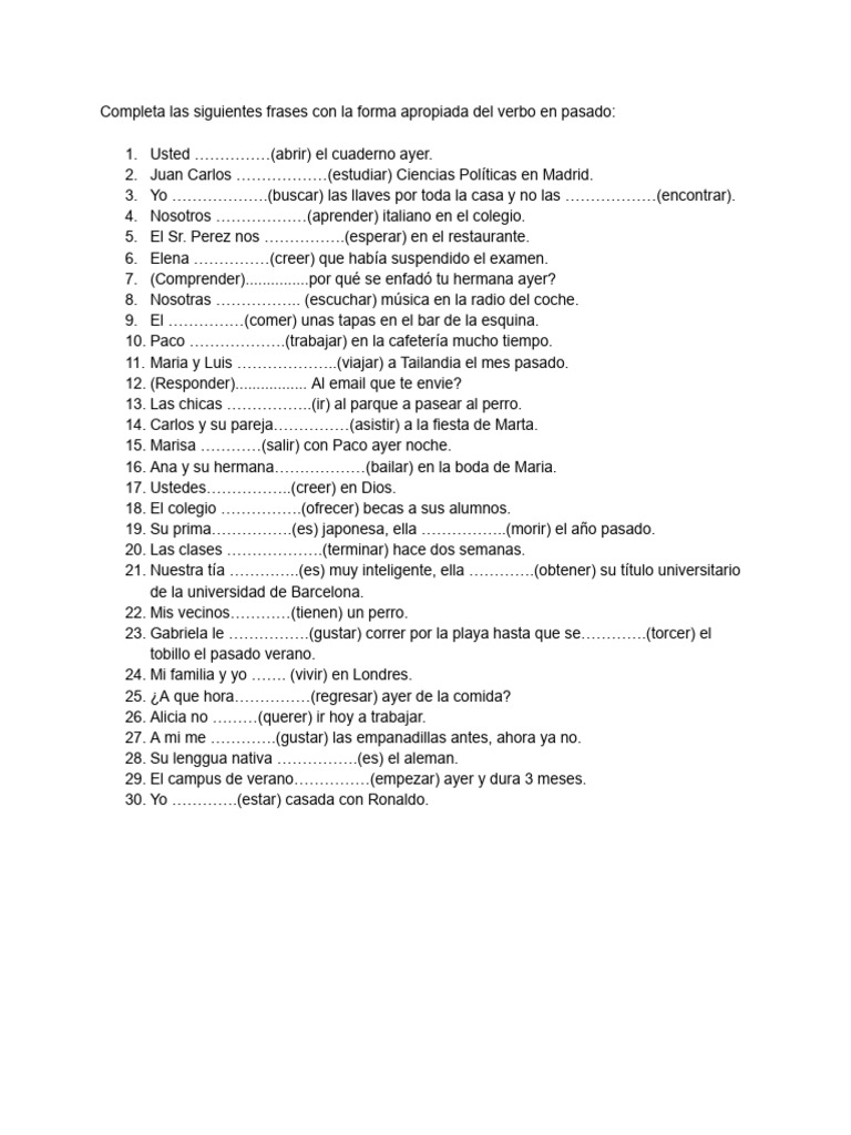 Spanish Practice | PDF