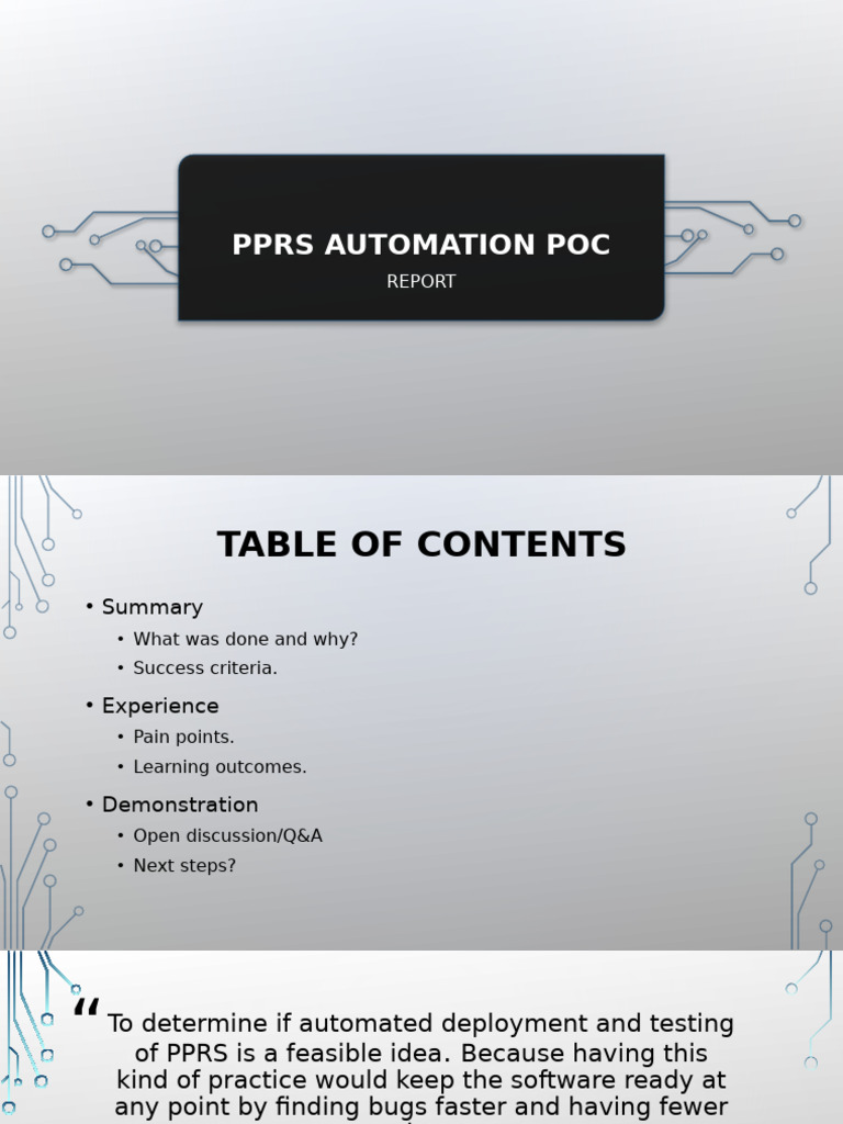 Pprs Automation Poc - Presentation | PDF
