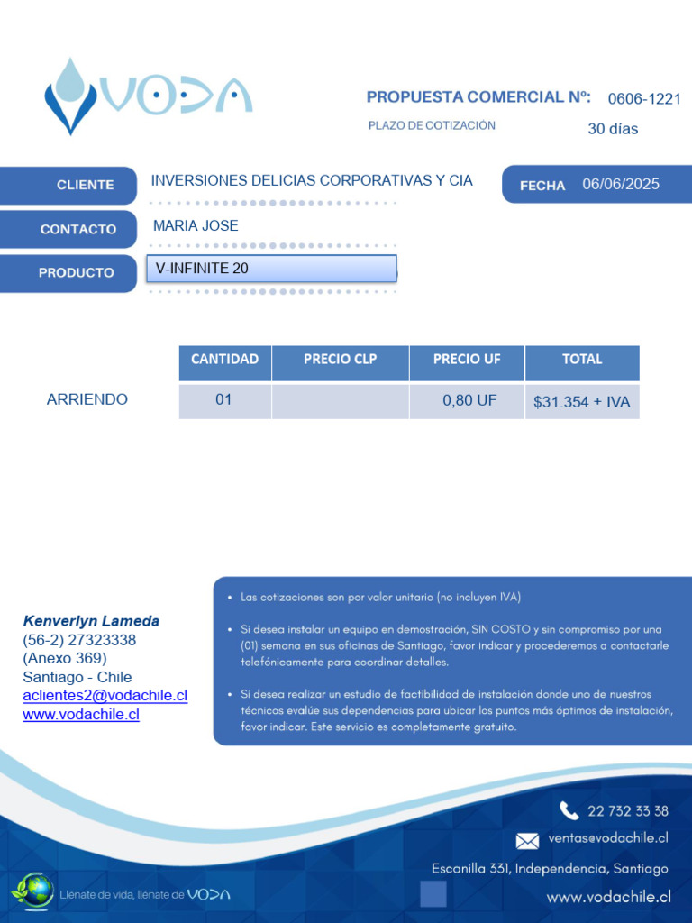 V-Infinite 20uf - Propuestacomercial - Voda2025 Inversiones Delicias ...