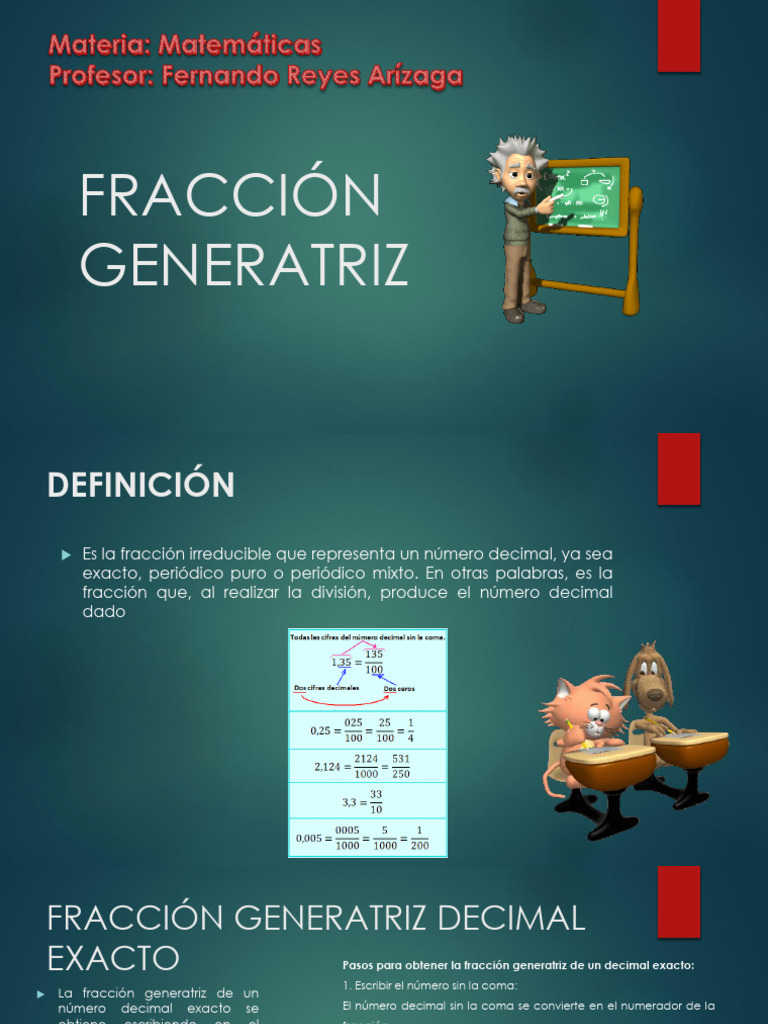 Clase de Fracci-N Generatriz | PDF | Decimal | Lexicología