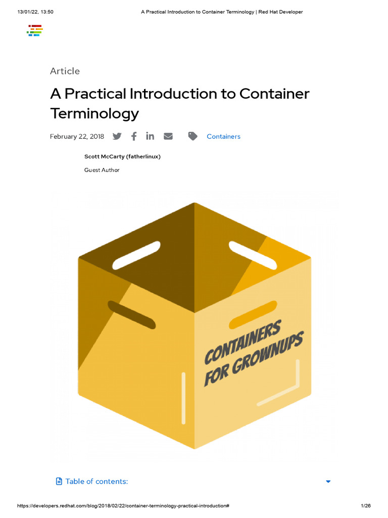 A Practical Introduction To Container Terminology - Red Hat Developer ...