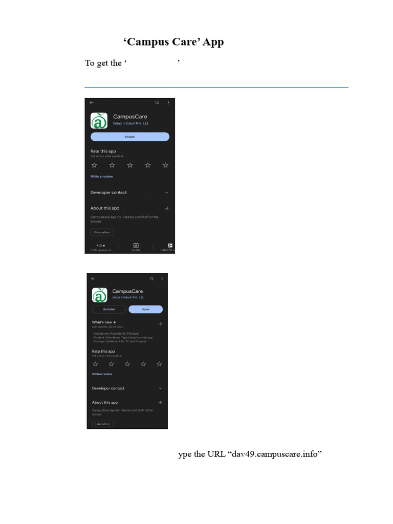 Campus Care App Manual | PDF